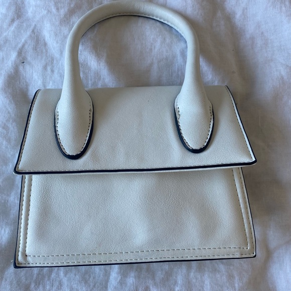 Bags | Small White Top Handle Purse | Poshmark